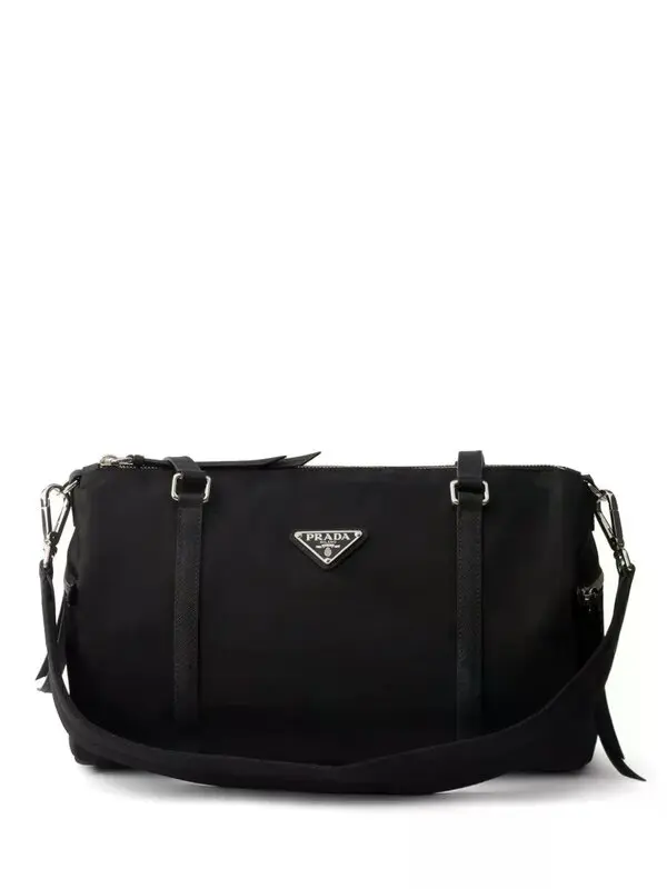 Prada Re-nylon And Saffiano Leather Duffel Bag - Black