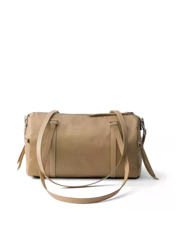 Prada Re-nylon And Saffiano Leather Duffle Bag - Brown