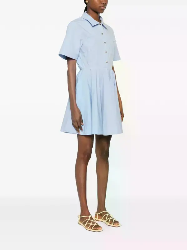 Maje Pleated Short-sleeve Mini Shirt Dress