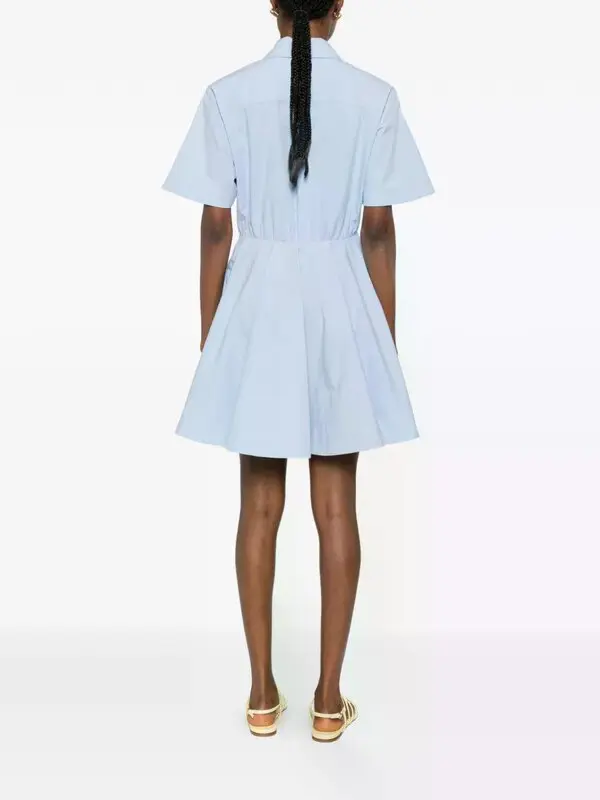 Maje Pleated Short-sleeve Mini Shirt Dress