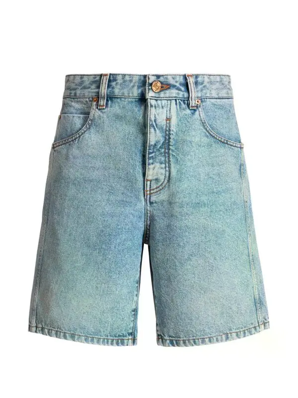 Balmain Light Denim Bermuda Shorts - Blue