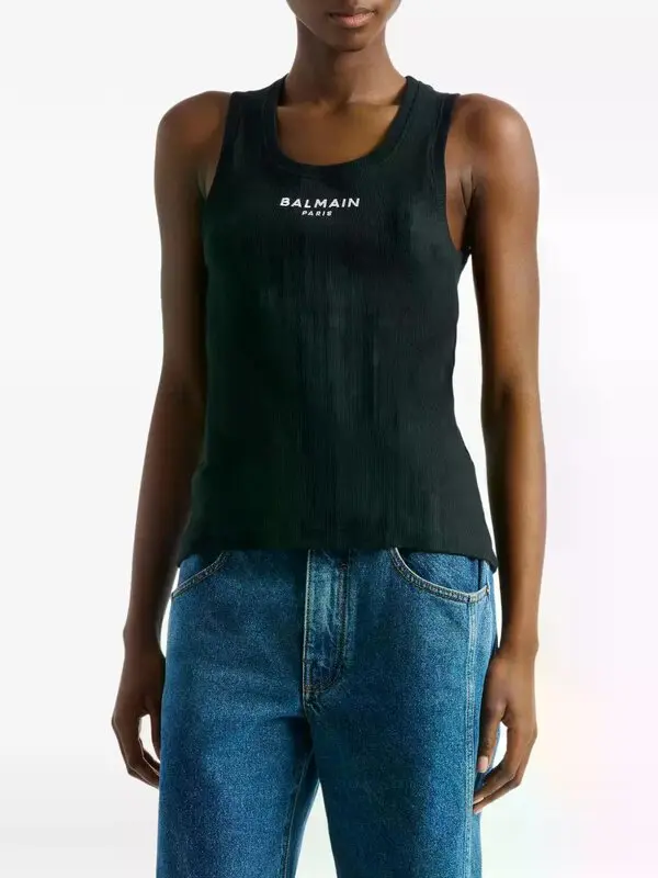 Balmain Paris Embroidered Vest Top