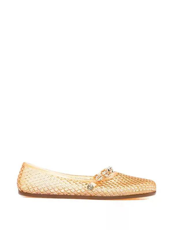 ANCIENT GREEK SANDALS Iro Shell Embellishment Ballet Flats - Neutrals