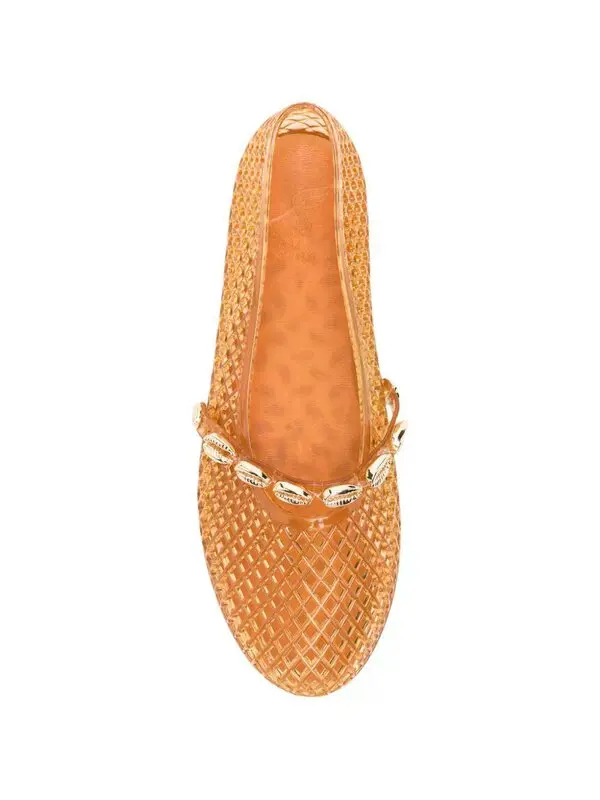 ANCIENT GREEK SANDALS Iro Shell Embellishment Ballet Flats - Neutrals