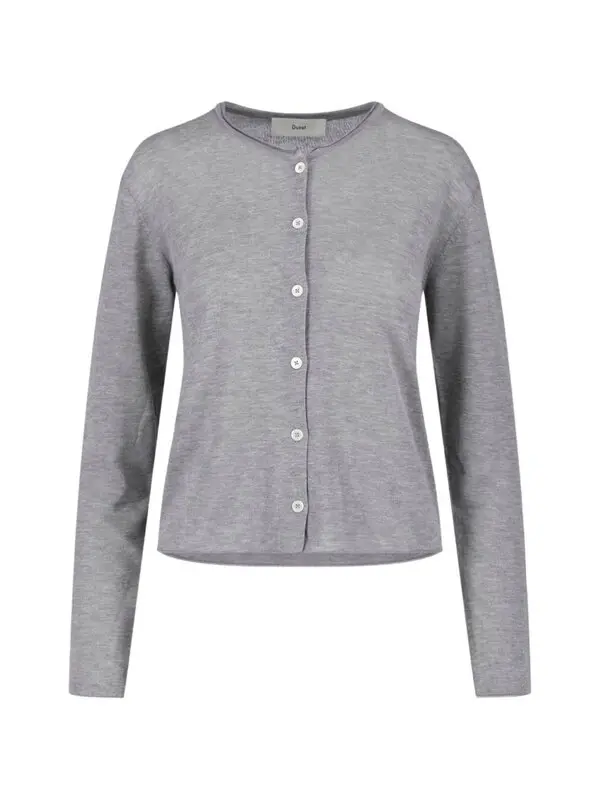 DUNST Cotton Blend Cardigan - Grey