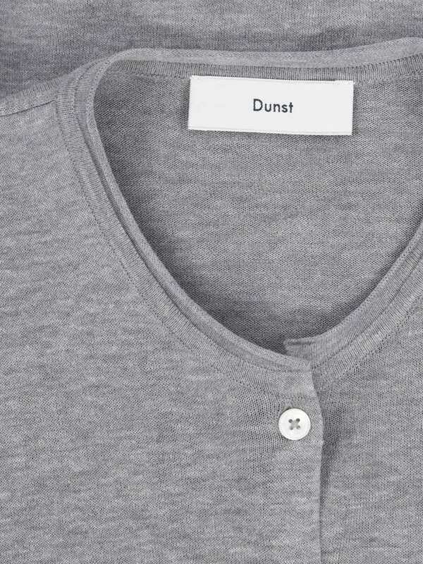 DUNST Cotton Blend Cardigan - Grey