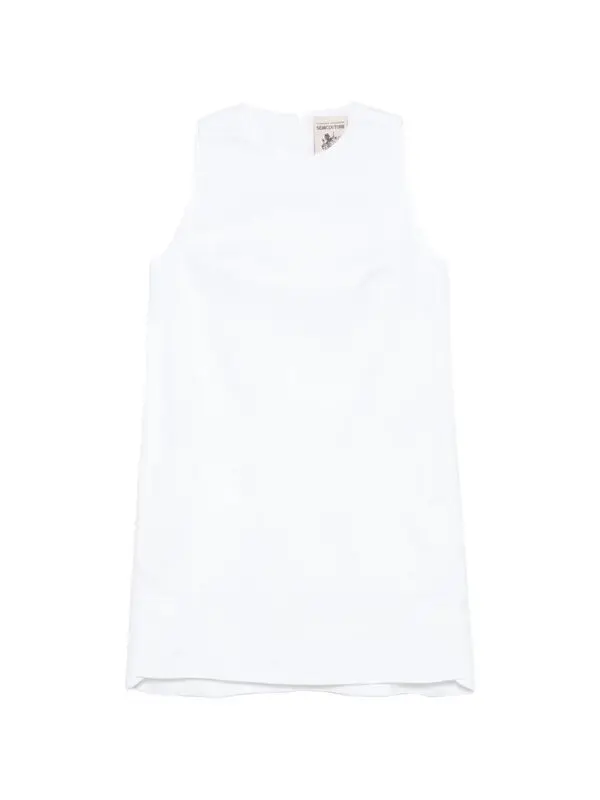 SEMICOUTURE Sheena Linen Mini Dress - White