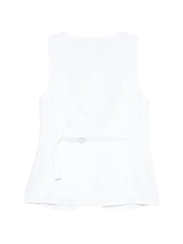 SEMICOUTURE Glenna Linen Vest - White
