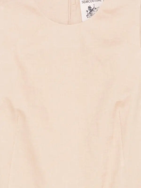 SEMICOUTURE Sheena Linen Mini Dress - Beige