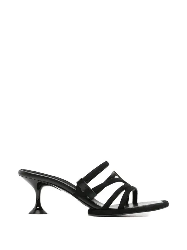 SERGIO ROSSI Suede Strappy Heel Sandals - Black