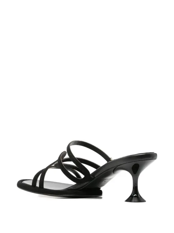 SERGIO ROSSI Suede Strappy Heel Sandals - Black