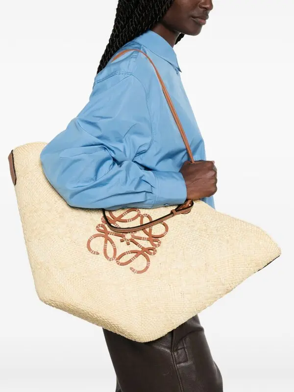 Loewe Anagram Raffia Large Tote - Beige