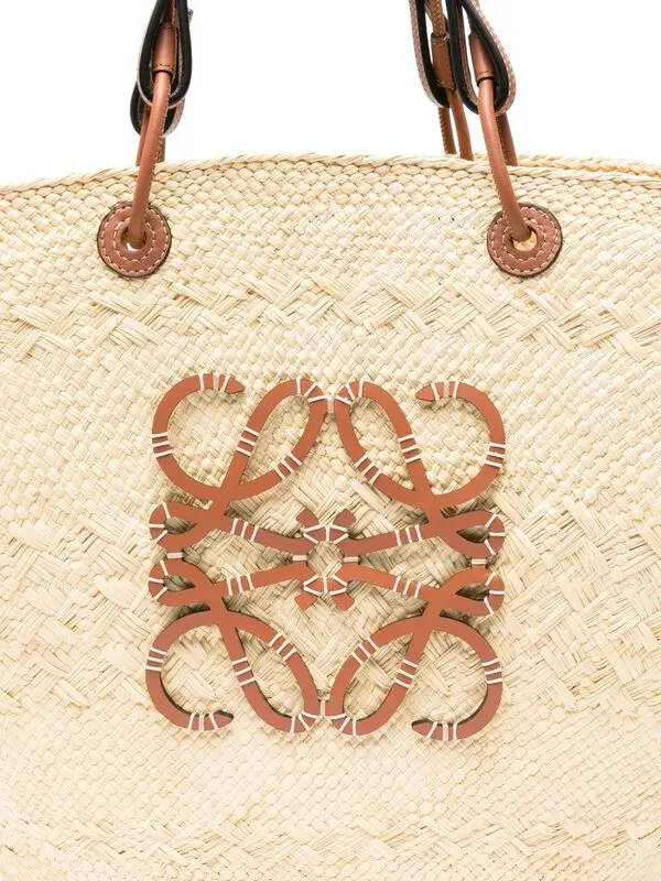 Loewe Anagram Raffia Large Tote - Beige