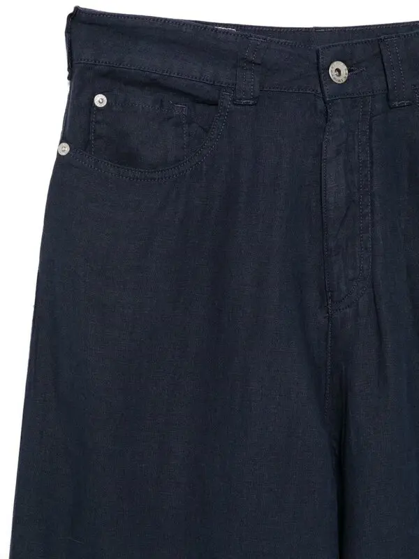 Emporio Armani Linen Trousers - Blue