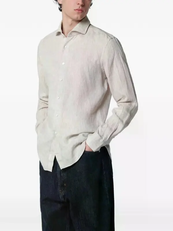 XACUS Long-sleeved Linen Shirt - Neutrals