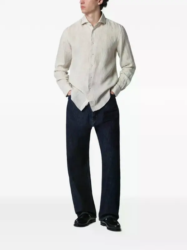 XACUS Long-sleeved Linen Shirt - Neutrals