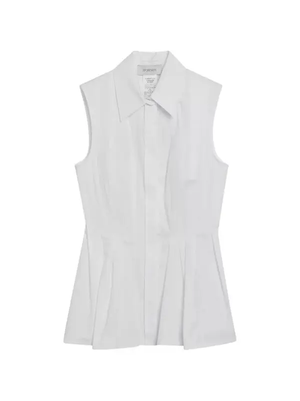 Sportmax Pleated Sleeveless Shirt - White