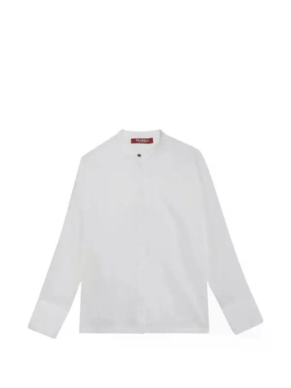Max Mara Band-collar Long-sleeve Shirt - White