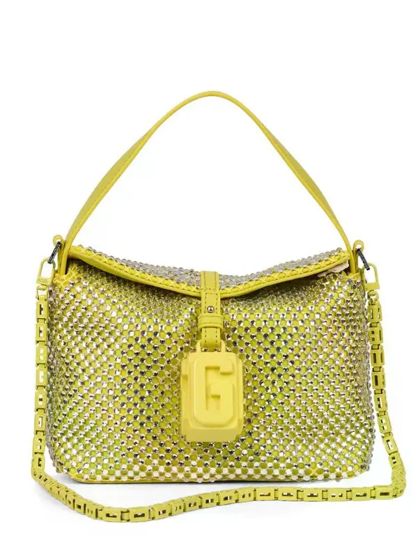 Gcds Mini Mega Comma Crystal-embellished Shoulder Bag - Yellow