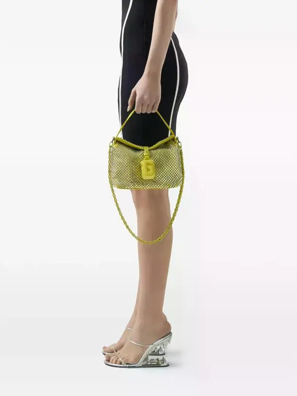 Gcds Mini Mega Comma Crystal-embellished Shoulder Bag - Yellow