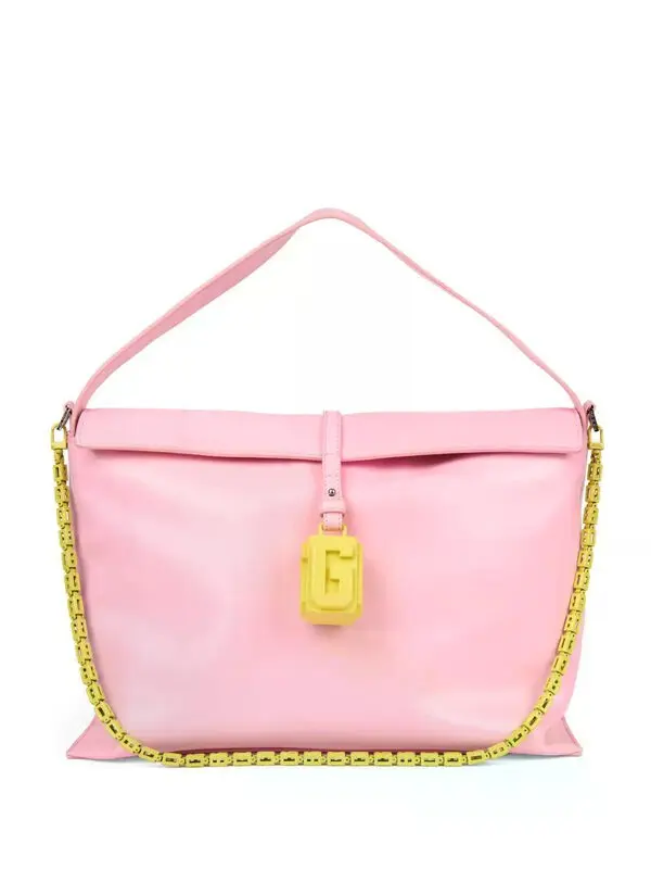 Gcds Mega Comma Logo-plaque Shoulder Bag - Pink
