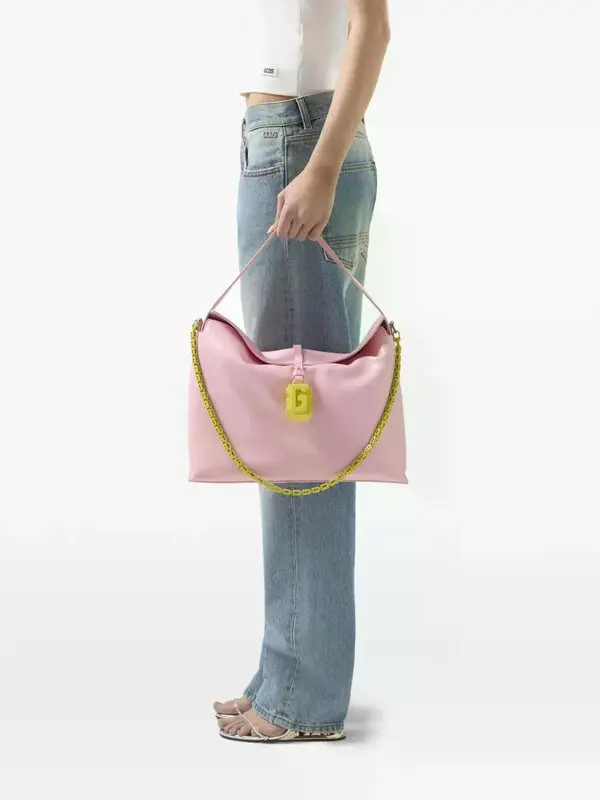 Gcds Mega Comma Logo-plaque Shoulder Bag - Pink