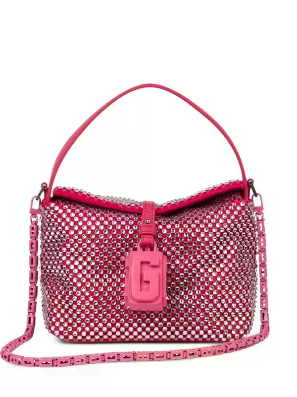 Gcds Mini Mega Comma Crystal-embellished G-lock Clutch - Pink