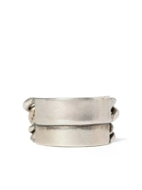 ANN DEMEULEMEESTER Ize Double-band Chain Ring - Silver