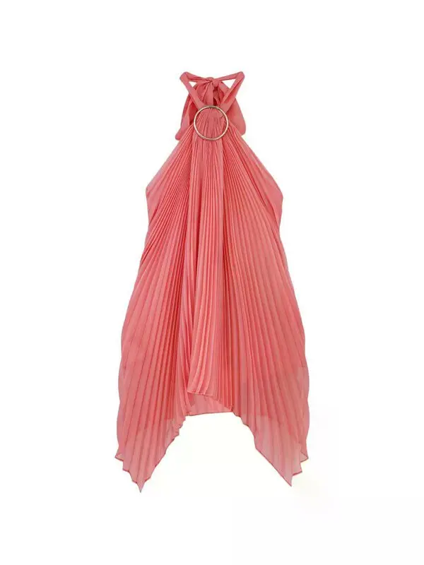 Max Mara Pleated Halterneck Top - Pink