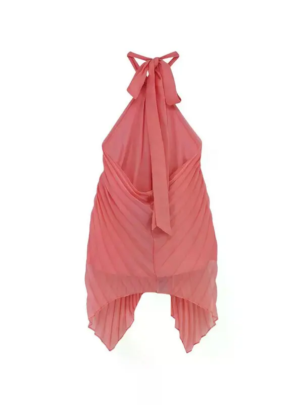 Max Mara Pleated Halterneck Top - Pink