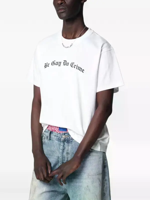 DAGGER Print-detail Round-neck T-shirt
