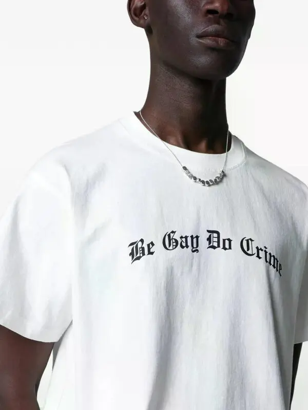 DAGGER Print-detail Round-neck T-shirt