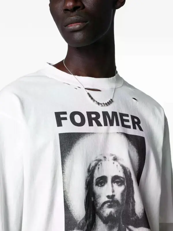 DAGGER Print-detail Round-neck T-shirt