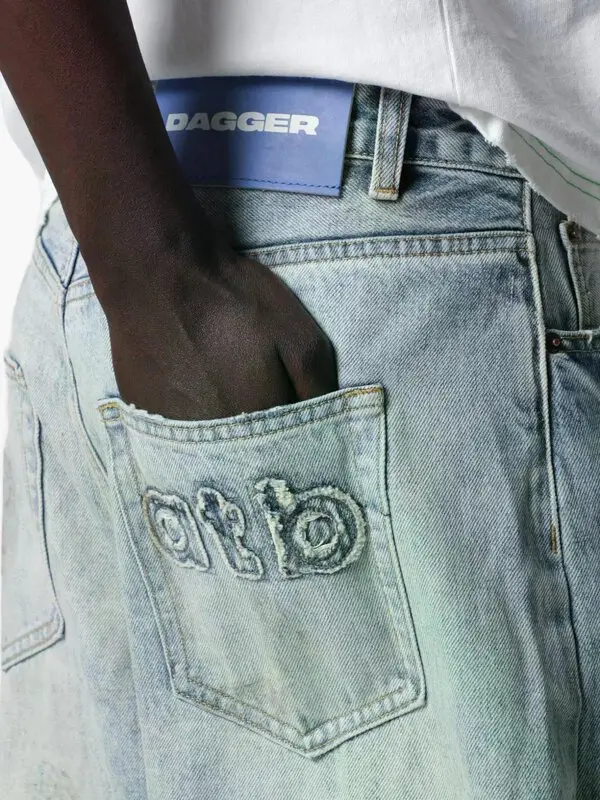 DAGGER Johnny Distressed-finish Wide Leg Jeans