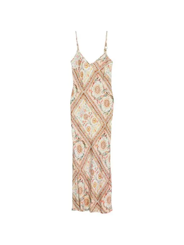 Just Cavalli Baroque-print Midi Dress With Hardware Detail