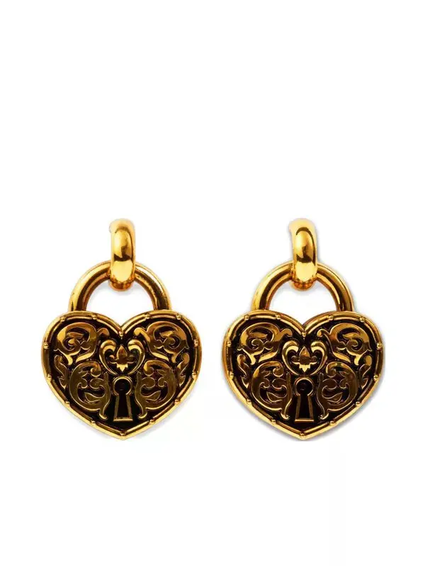Etro Heart Padlock Earrings - Gold
