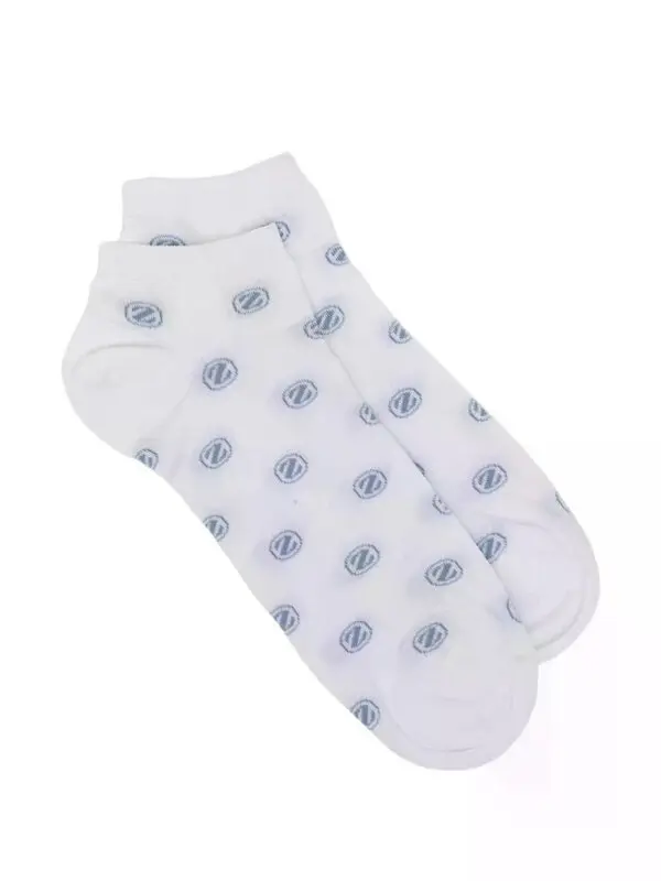 Zegna Printed Ankle Socks - White