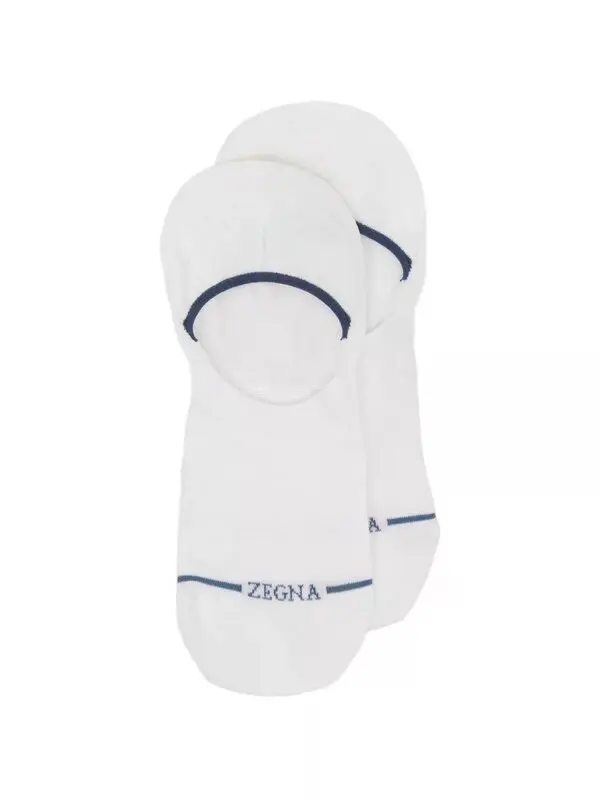 Zegna Logo Socks - Neutrals