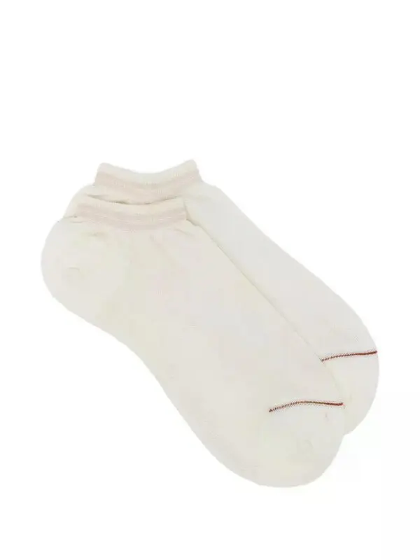 Zegna Ribbed Ankle Socks - Neutrals