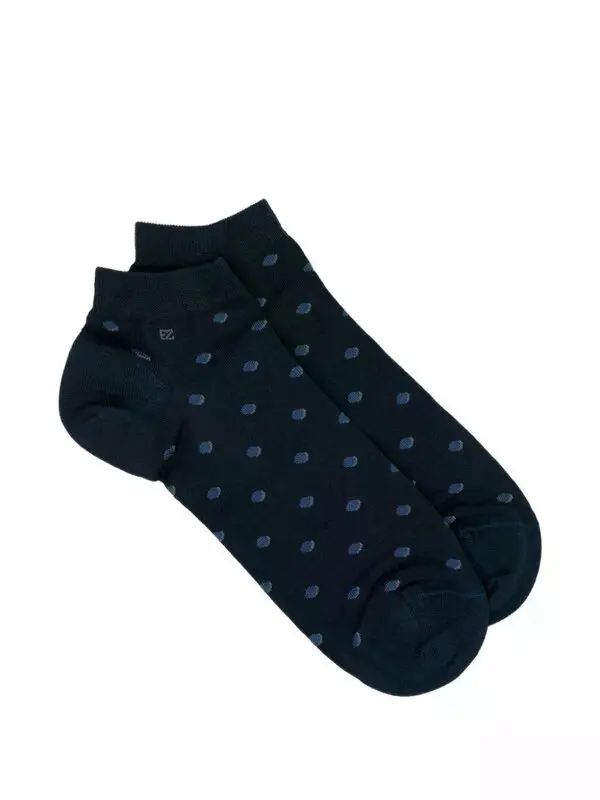 Zegna Polka-dot Ankle Socks - Blue
