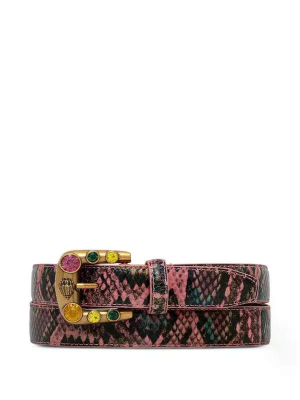 Kurt Geiger Embellished Buckle Belt - Pink