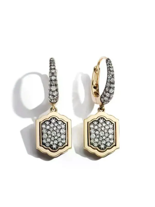 LUCY DELIUS 14k Yellow Gold Diamond Pavé Octagon Earrings - Yg