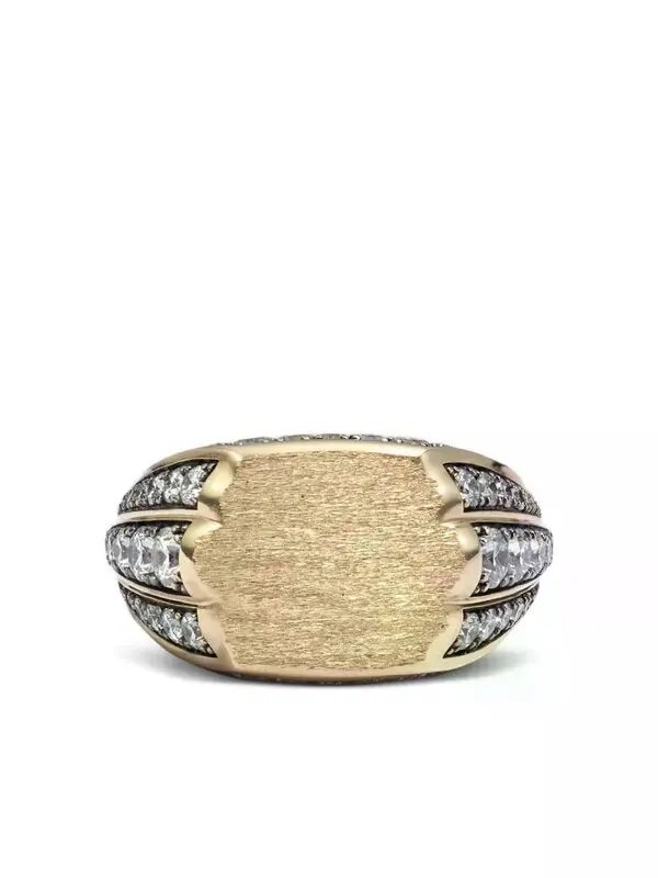 LUCY DELIUS 14k Yellow Gold Diamond-pavé Signet Ring - Yg