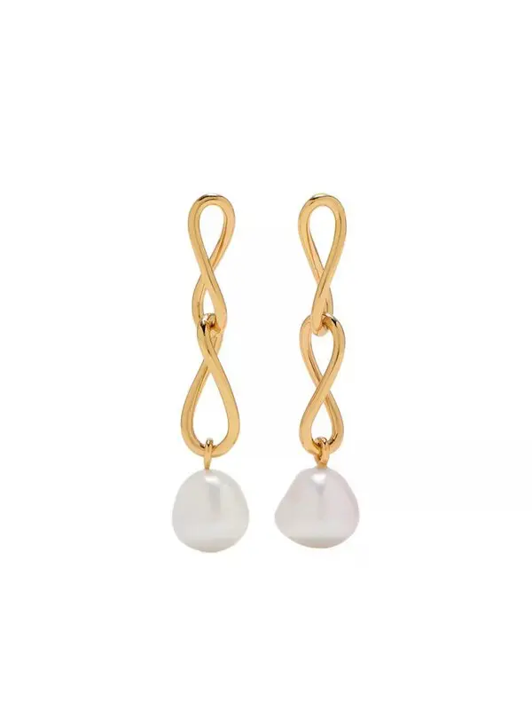 ASTRID & MIYU Infinite Pearl Earrings - Gold