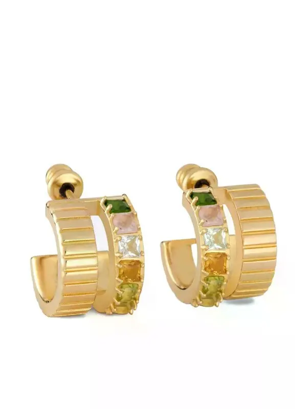 IVI Ribbed-detail Hoop Earrings - Gold