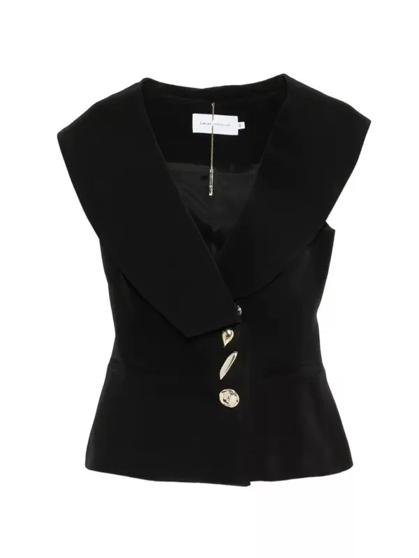 SIMONA CORSELLINI Button-embellishment Waistcoat - Black