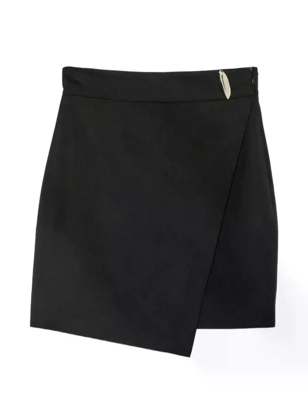 SIMONA CORSELLINI Wrap-style Asymmetric Mini Skirt - Black