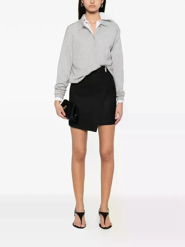 SIMONA CORSELLINI Wrap-style Asymmetric Mini Skirt - Black