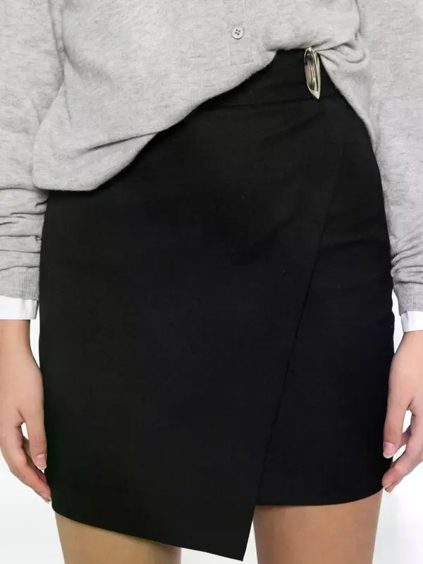 SIMONA CORSELLINI Wrap-style Asymmetric Mini Skirt - Black