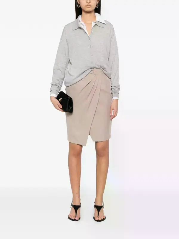 SIMONA CORSELLINI Draped Wrap Mini Skirt - Neutrals